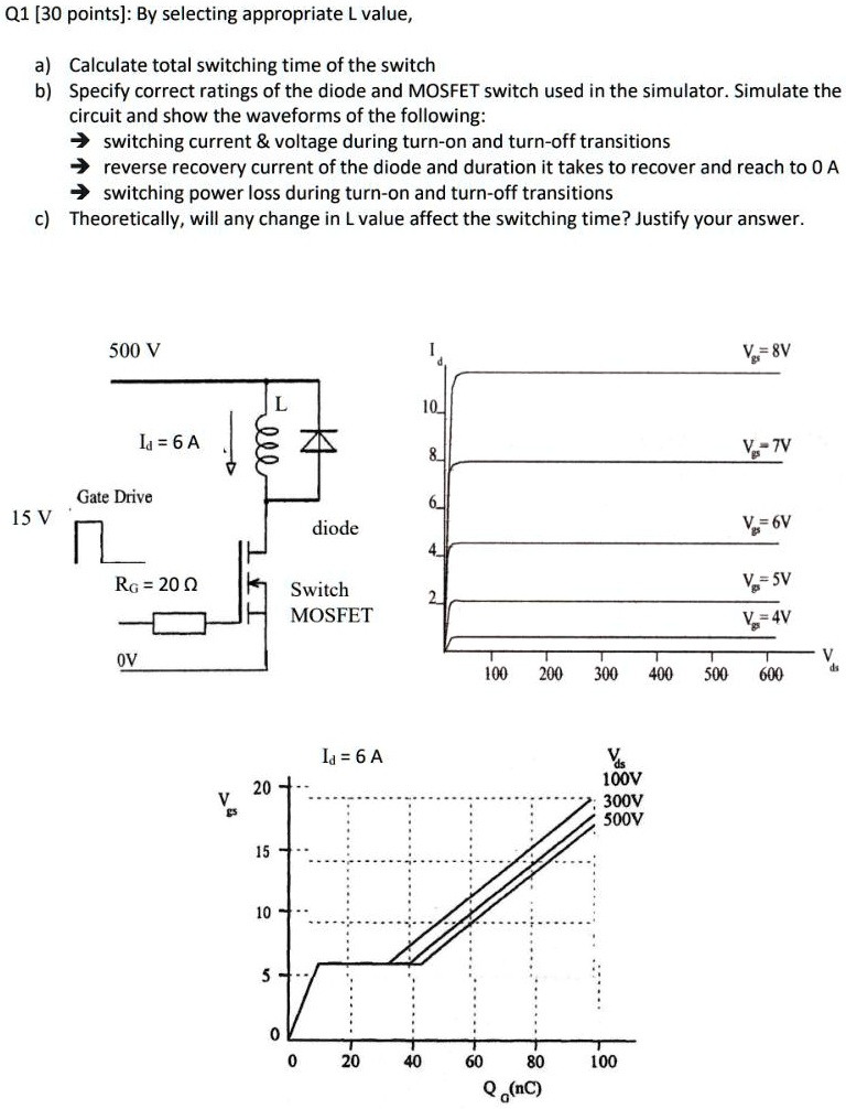 SOLVED: Q1 [30 points]: By selecting the appropriate L value, calculate the total switching time ...