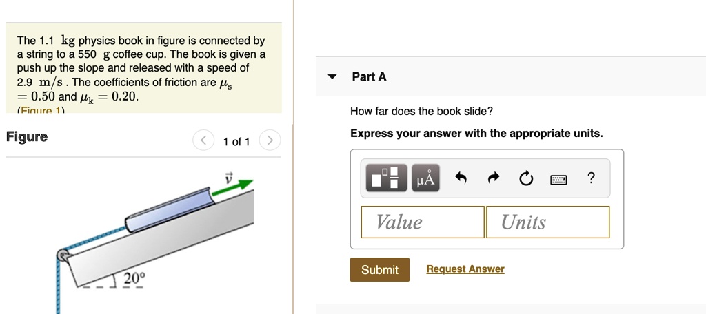 The 11 kg physics book in figure is connected by string to a...