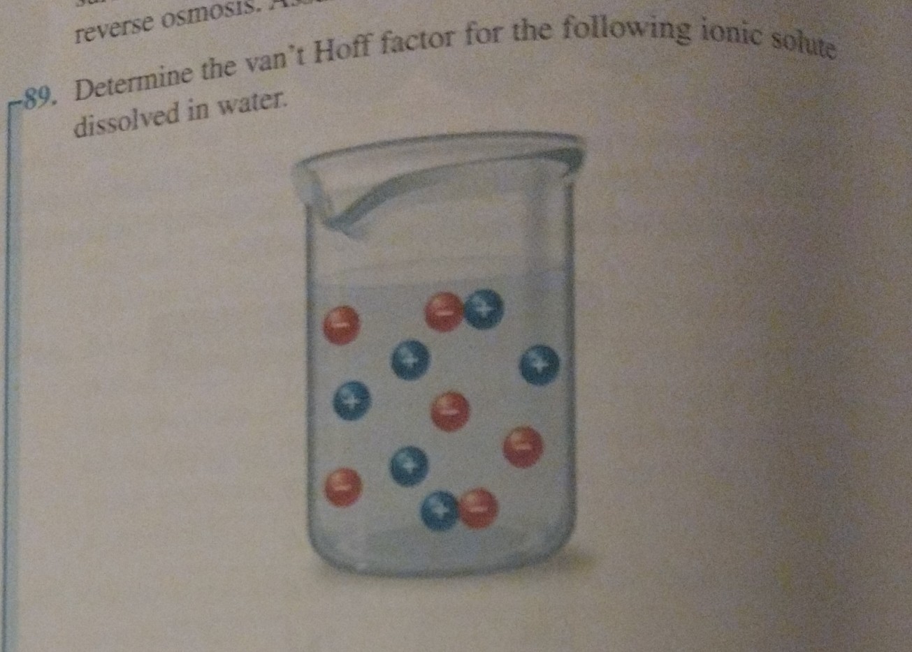 SOLVED: 89. Determine the van't Hoff factor for the following ionic sohte dissolved in water.