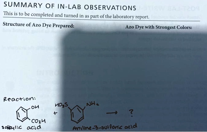 SOLVED: SUMMARY OF IN-LAB OBSERVATIONS This is to be completed and ...