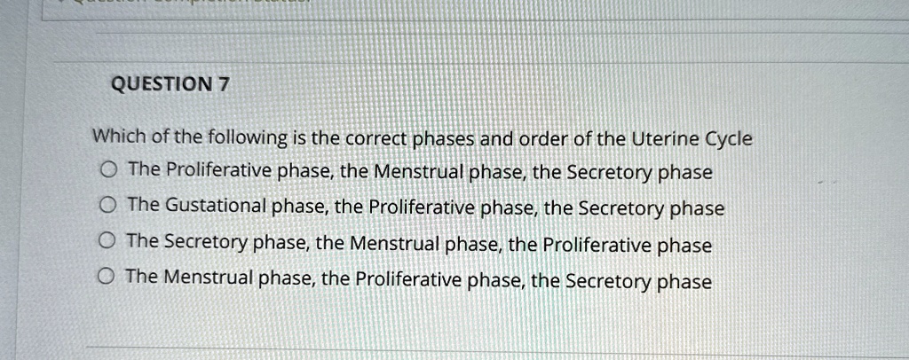 question 7 which of the following is the correct phases and order of ...