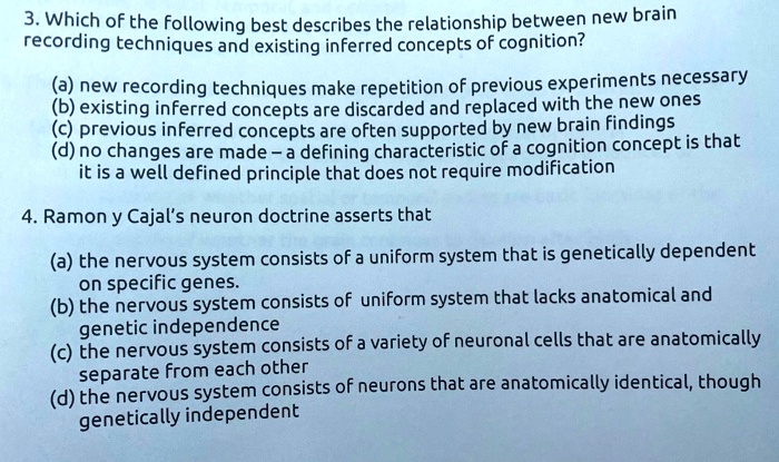 SOLVED: Ramon y Cajal's neuron doctrine asserts that (a) the nervous system consists of a ...
