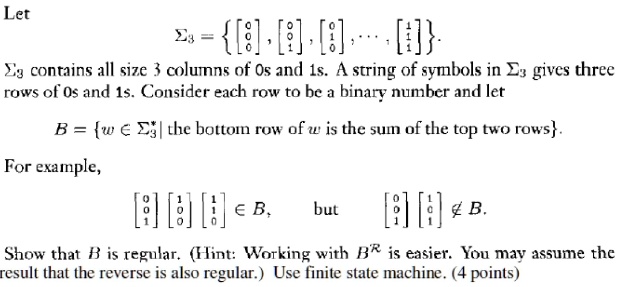 SOLVED: Let 2 = 8, [], [], -1 E3 contains all size 3 columns of 0s and 1s. A string of symbols ...
