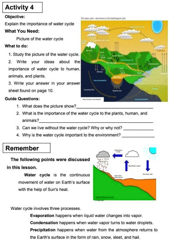 Answer my questions pls activity 4 objective explain the...