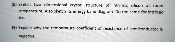 Sketch the two-dimensional crystal structure of intrinsic silicon at ...