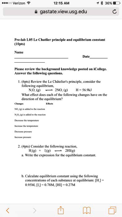 SOLVED: Review Le Chatelier's principle. Consider the following ...