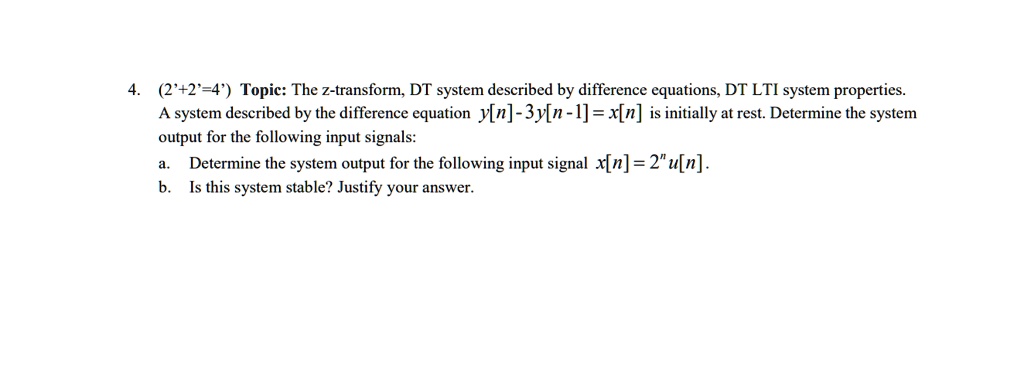 4224 topic the z transform dt system described by difference equations ...