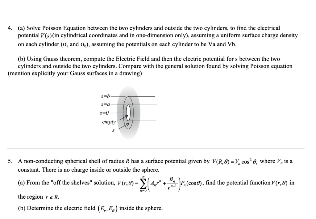 a solve poisson equation between the two cylinders and outside the two ...