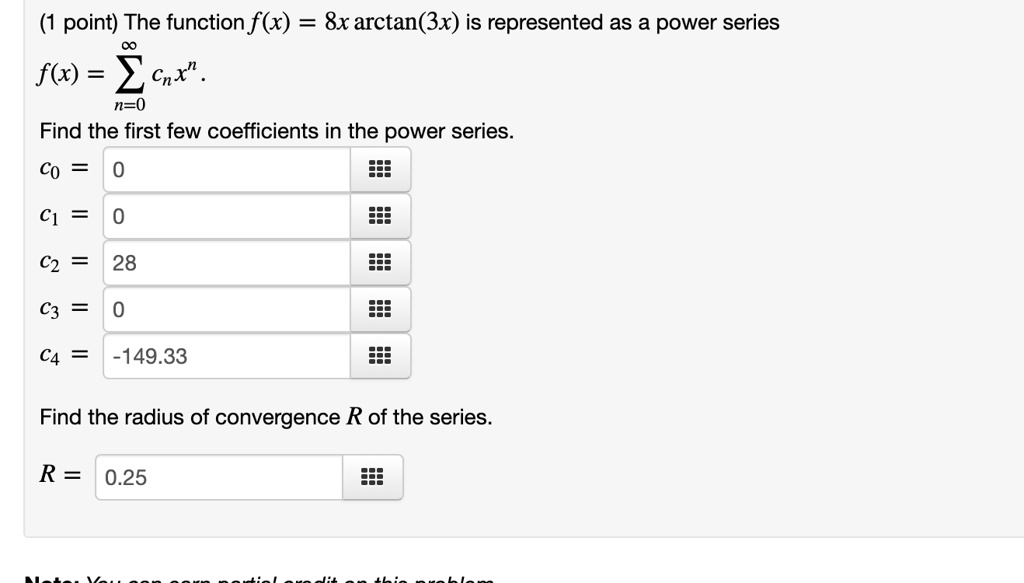 SOLVED: The function f(x) = âˆšx arctan(3x) is represented as a power ...