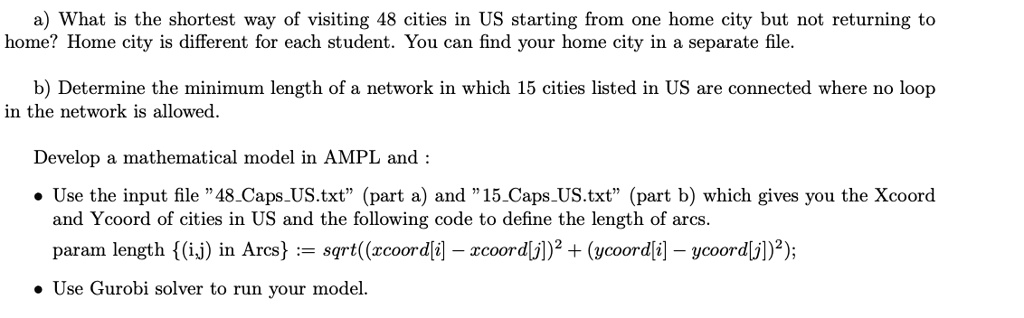 Solved Please Use The Ampl Ide The Data Sets Are In The Following Order Data Set For A Param 7316