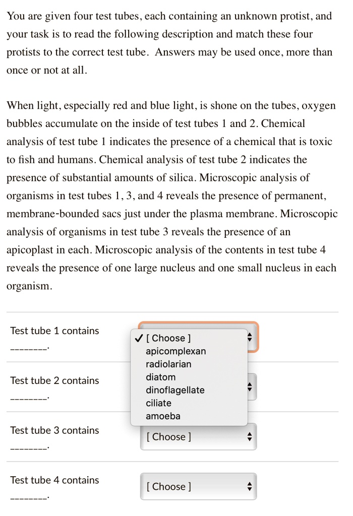 SOLVED: You are given four test tubes, each containing an unknown ...