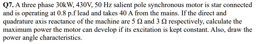 Q7a Three Phase 30kw 430v 50 Hz Salient Pole Synchronous Motor Is Star