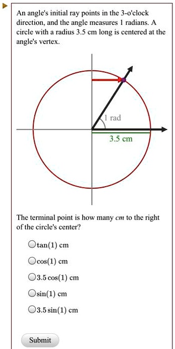 SOLVED: An angle's initial ray points in the 3-0clock direction, and ...