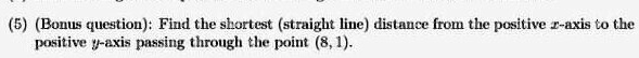 bouus questiou find the shortest struight liuc distauce irolt the ...