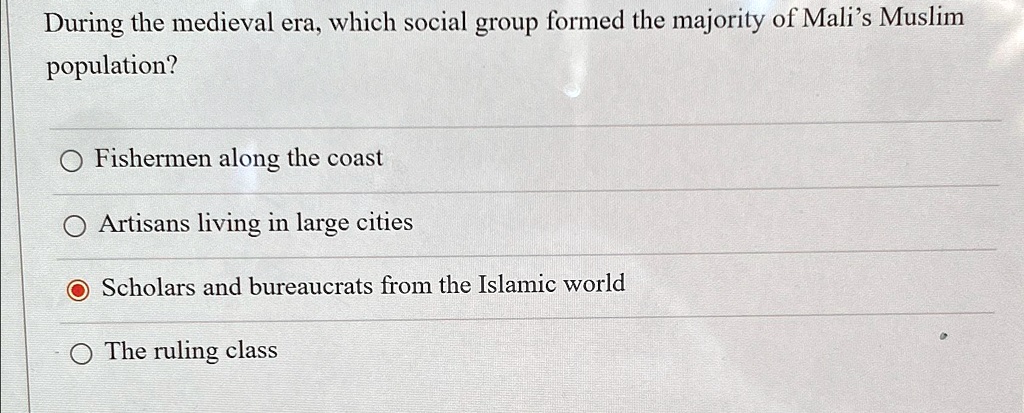 SOLVED: During the medieval era, which social group formed the majority ...