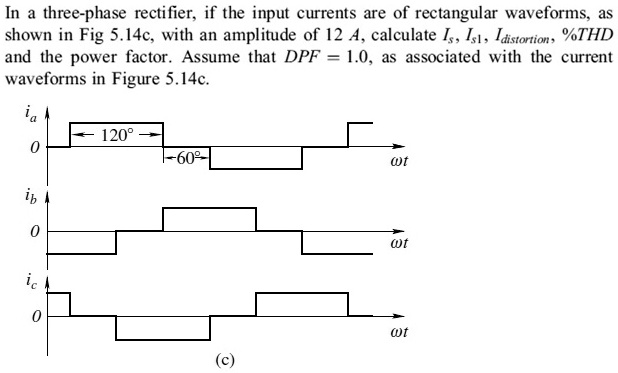 Solved 5 5 In A Three Phase Rectifier If The Input Currents Are Of