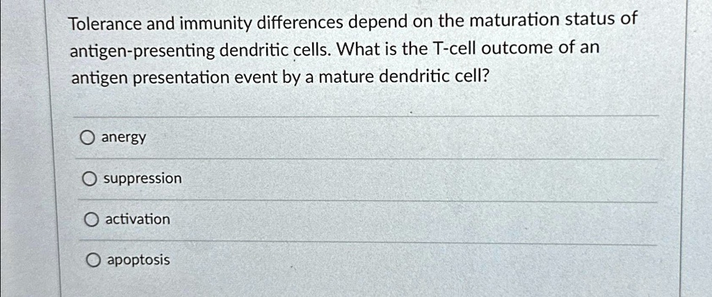 Tolerance and immunity differences depend on the maturation status of antigen-presenting ...