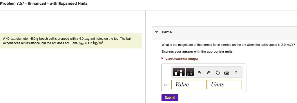 problem 757 enhanced with expanded hints part a a 40 cm diameter 480 g beach ball is dropped ...