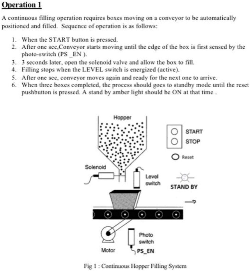 Operation 1 A continuous filling operation requires boxes moving on a ...