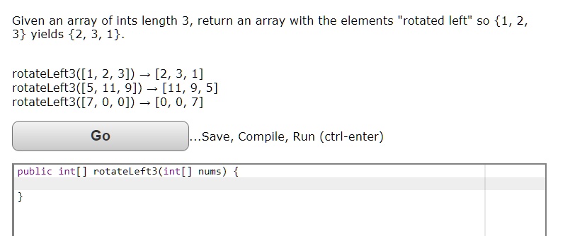 Solved Please Write A Java Program Given An Array Of Ints Length 3 Return An Array With The