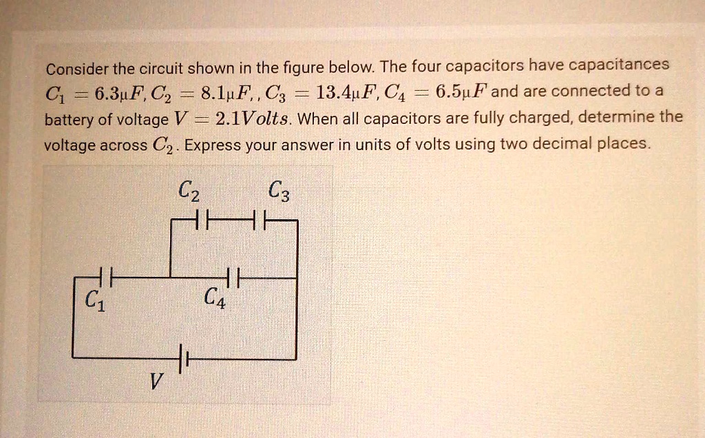 Consider the circuit shown in the figure below. The four capacitors ...
