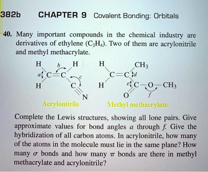 SOLVED: CHAPTER 9 Covalent Bonding: Orbitals 40. Many important ...
