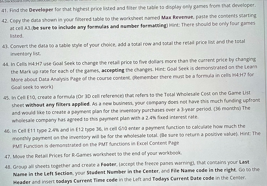 SOLVED: 41. Find the Developer for that highest price listed and filter ...
