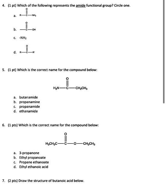 VIDEO solution: Which of the following represents the amide functional group? Circle one NH2 ...