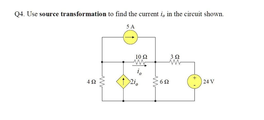 Solved Q4 Use Source Transformation To Find The Current I In The 1900