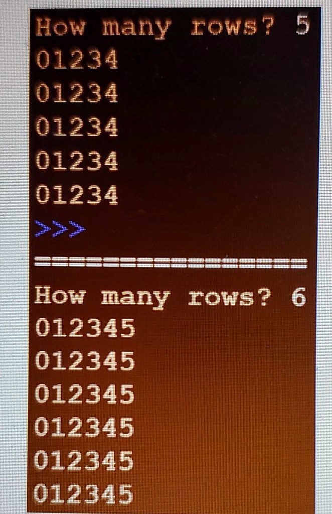 Solved Python Write A Program That Prompts For The Number Of Rows And Then Uses Nested Loops To 8367