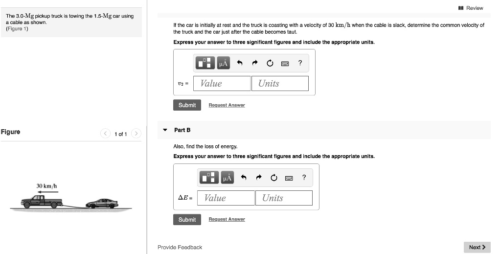 SOLVED: II Review The 3.0-Mg pickup truck is towing the 1.5-Mg car ...