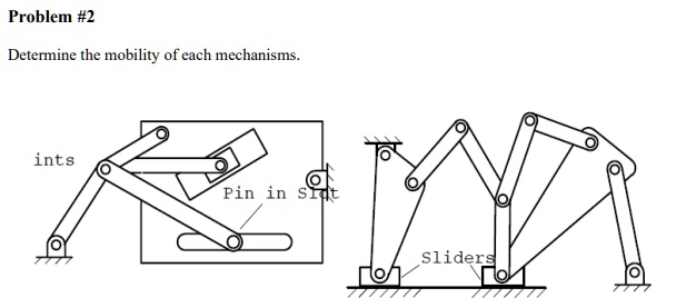 SOLVED: Problem #2 Determine the mobility of each mechanisms. ints in ... SOLVED: Problem #2 Determine the mobility of each mechanisms. ints in ...