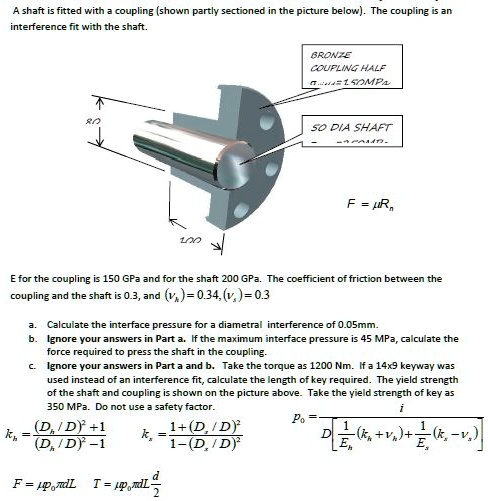 SOLVED: A shaft is fitted with a coupling (shown partly sectioned in ...