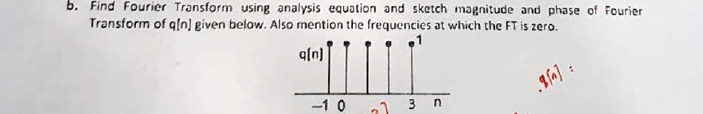 SOLVED: Find Fourier Transform using the analysis equation and sketch ...