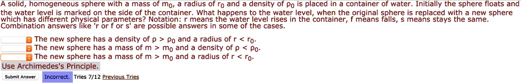SOLVED: The water level is marked on the side of the container. What ...
