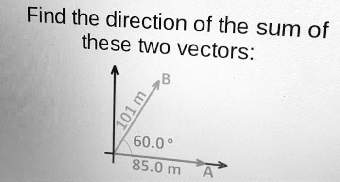 Solved Find The Direction Of The Sum Of These Two Vectors B 8 60 0
