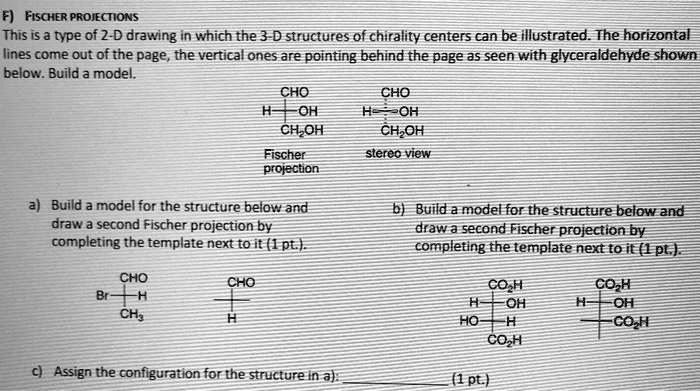 SOLVED: FISCHER PROJECTIONS This is a type of 2-D drawing in which the ...