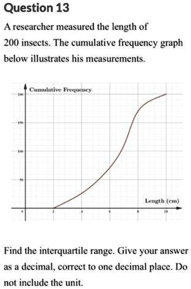 question 13 a researcher measured the length o 200 insects the ...