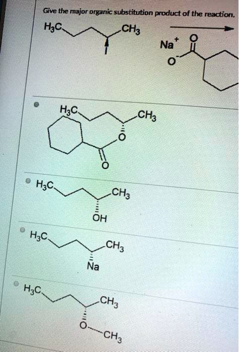 SOLVED: Give the major organic substitution product of the reaction ...