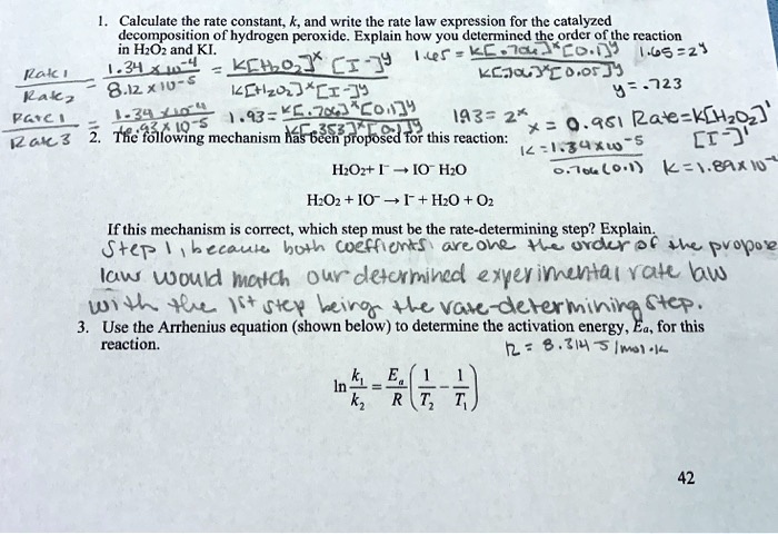 1. Calculate the rate constant, k, and write the rate law expression ...
