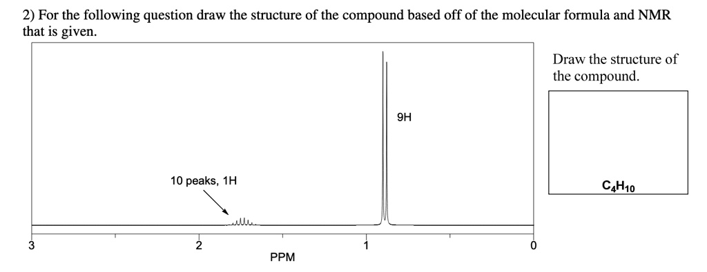 SOLVED: 2) For the following question, draw the structure of the compound based on the molecular ...