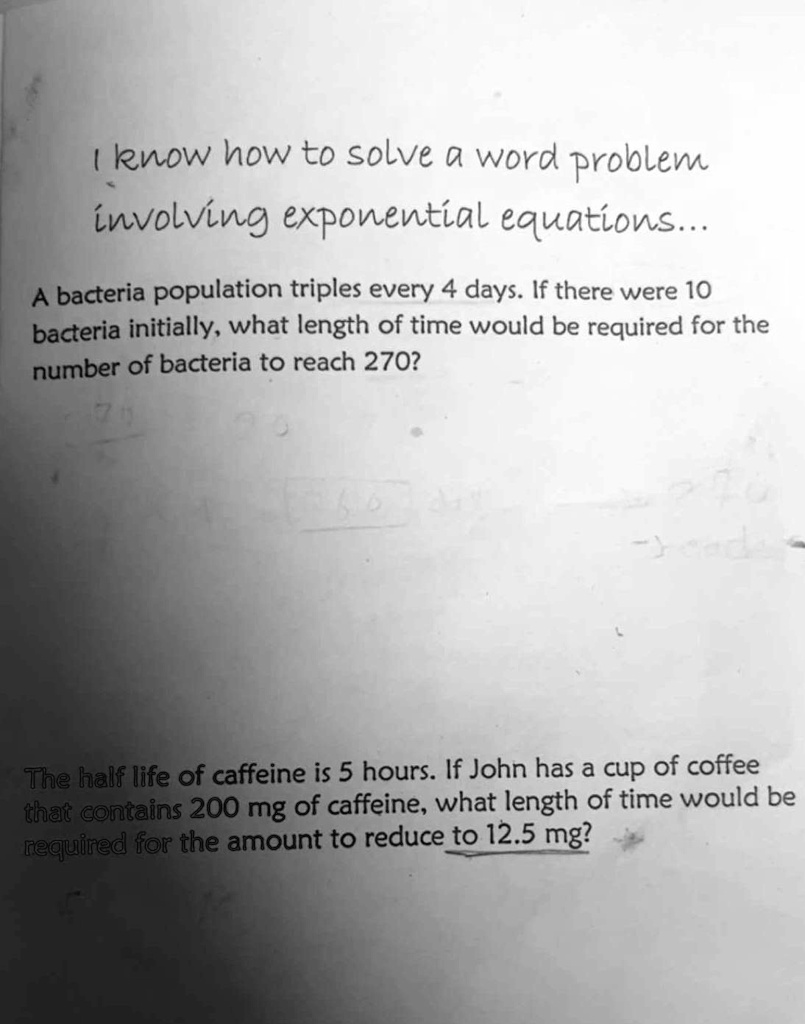 SOLVED: A bacteria population triples every 4 days. If there were 10 ...