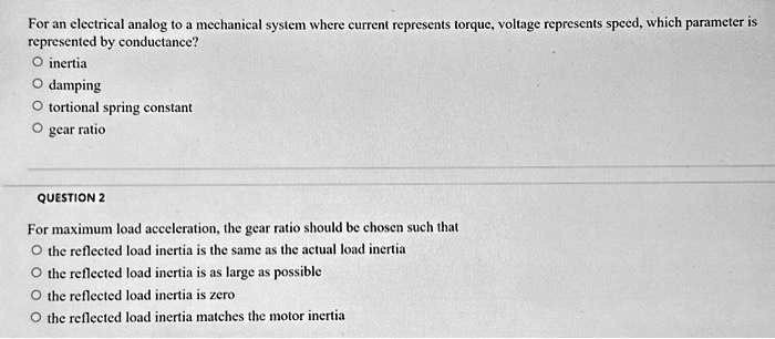 SOLVED: Texts: For an electrical analog to a mechanical system where ...