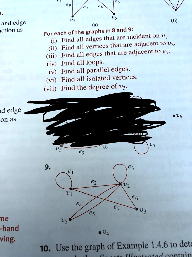 SOLVED:e5 6 2 e6 and edge ction as each of the graphs in 8 and 9: For ...