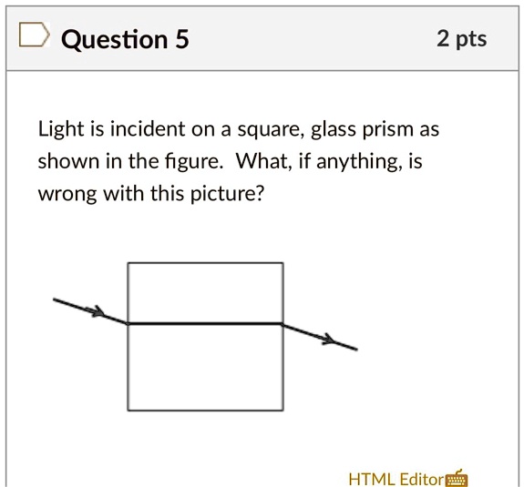 Question 5 Light is incident on a square, glass prism as shown in the ...