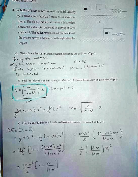 SOLVED: Texts: 3A bullet of mass m moving with an initial velocity v is ...