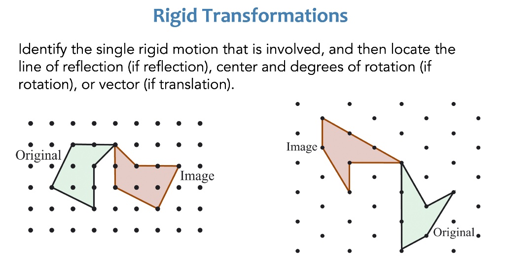 Rigid Transformations Identify the single rigid motion that is involved ...