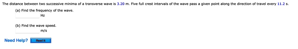 SOLVED: The distance between two successive minima of a transverse wave ...