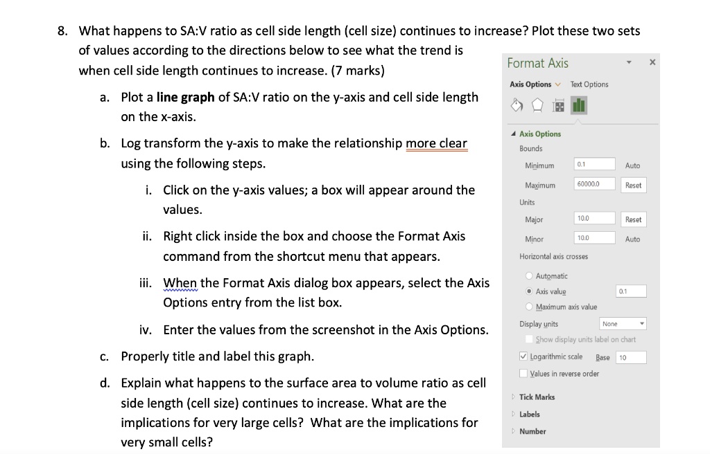 what happens to sav ratio as cell side length cell size continues to ...