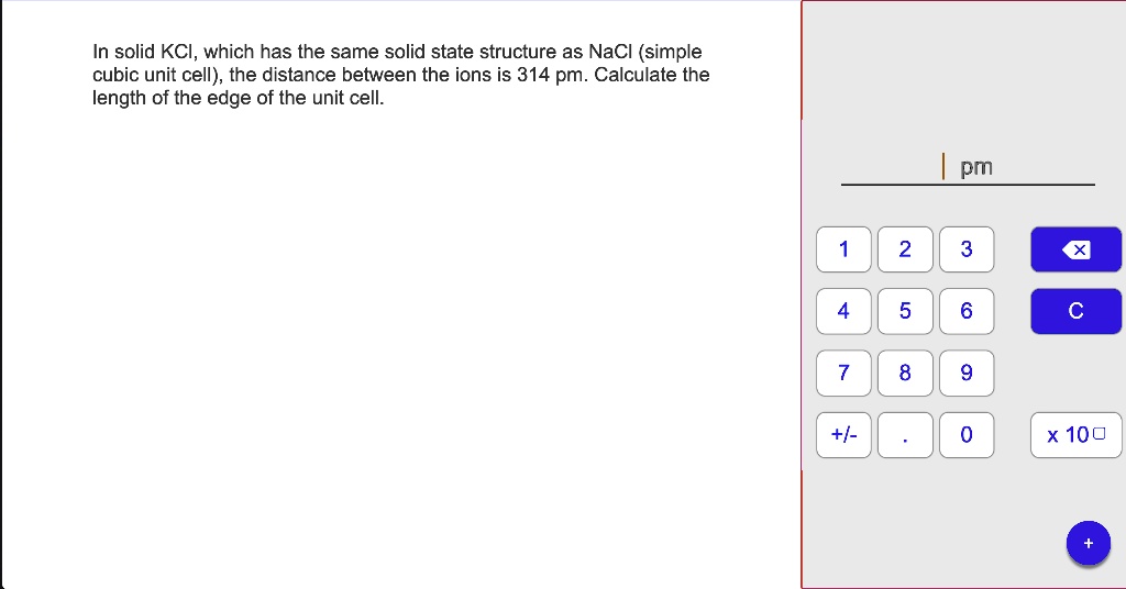 In solid kci which has the same solid state structure as...